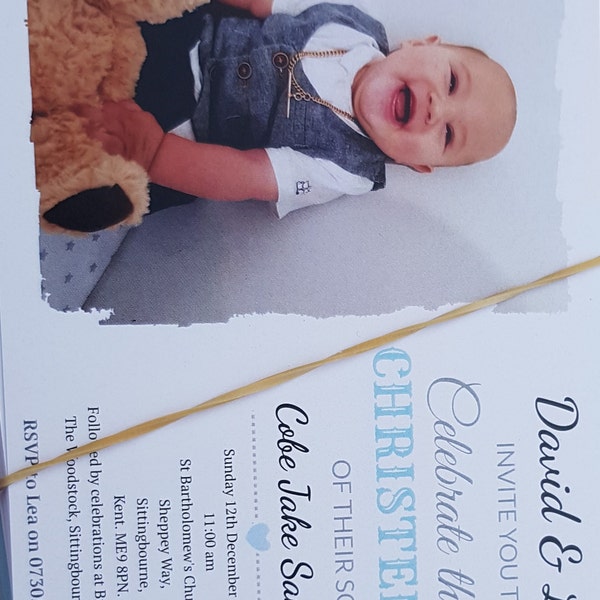 Bespoke Christening Day Invitation Including Photos, (R1) Personalised ...