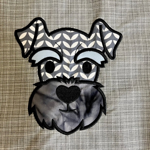Satin Finish ~ Schnauzer Applique Design ~ Dog Applique ~ Instant ...