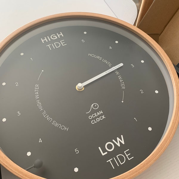 Black Wood Tide Clock CUSTOM - Etsy UK