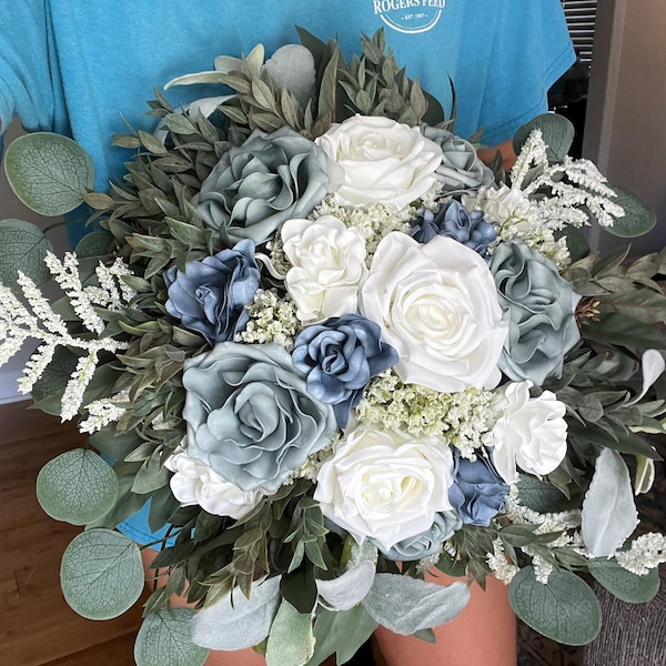 Slate Blue, Powder Blue, Dusty Blue, White and Sage Green Wedding ...