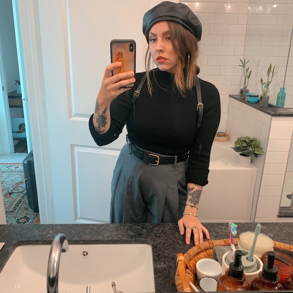 Genuine Leather Tam French Beret, Many Colors, Made in USA - Etsy