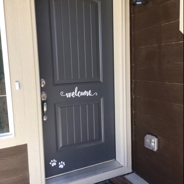 Welcome Hello Bye Front Door Wall Decal Vinyl Sticker Decor Entrance ...