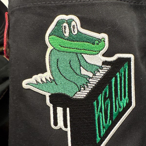 Gizzy Gator Playing Piano - King Gizzard & the Lizard Wizard Iron-on ...
