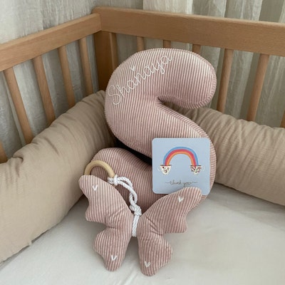 Cursive Name Velvet Pillow zoe , Educational Toy, Initial Cushion ...