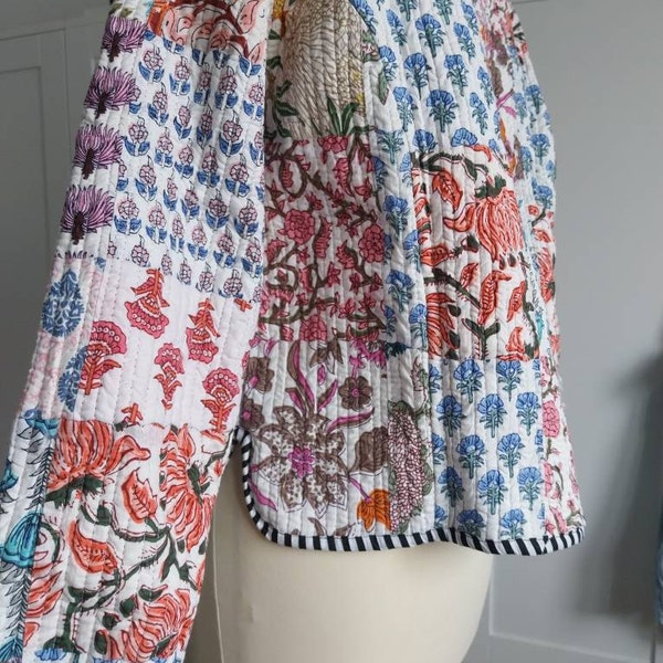 Patchwork Quilted Jackets Cotton Floral Bohemian Style Fall Winter ...