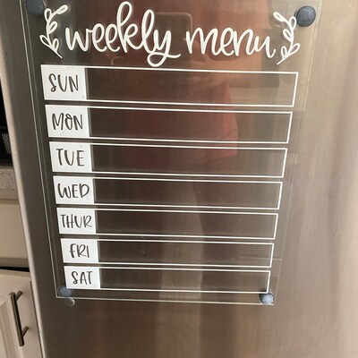 Weekly Menu Kitchen Menu Digital Cut File Svg, Dxf, Png, Eps - Etsy