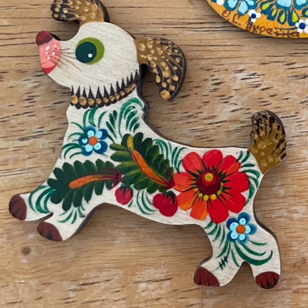 Dog Fridge Magnet - Animal Wooden Magnets Figures - Pretty Doggi ...