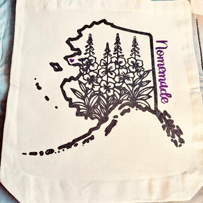 Alaska State Outline Wildflowers Fireweed Lupine Forget Me Nots PDF/PNG ...