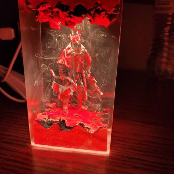 Custom Game Lamp, Game Figure, Hunter Figure, Epoxy Resin Lamp, Lamp ...