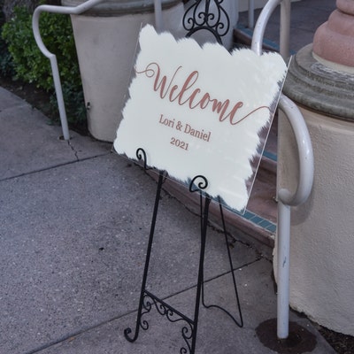 Personalized Painted Back Welcome Sign Brushed Back Acrylic - Etsy