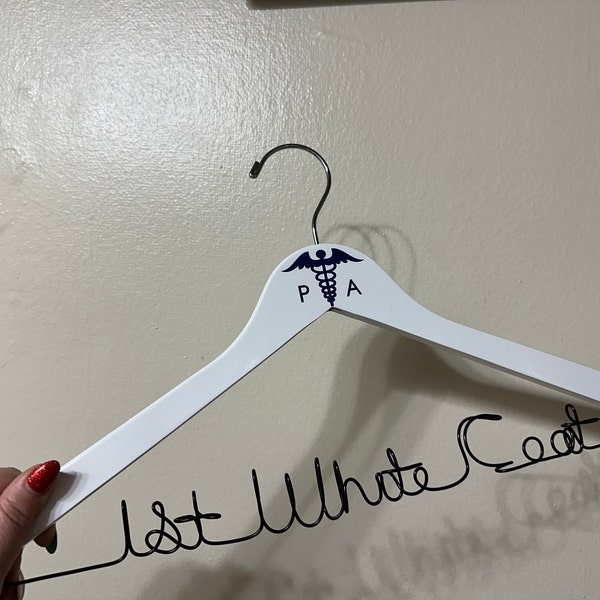 1st White Coat, Personalized Nurse Practitioner Hanger, New Graduate or ...