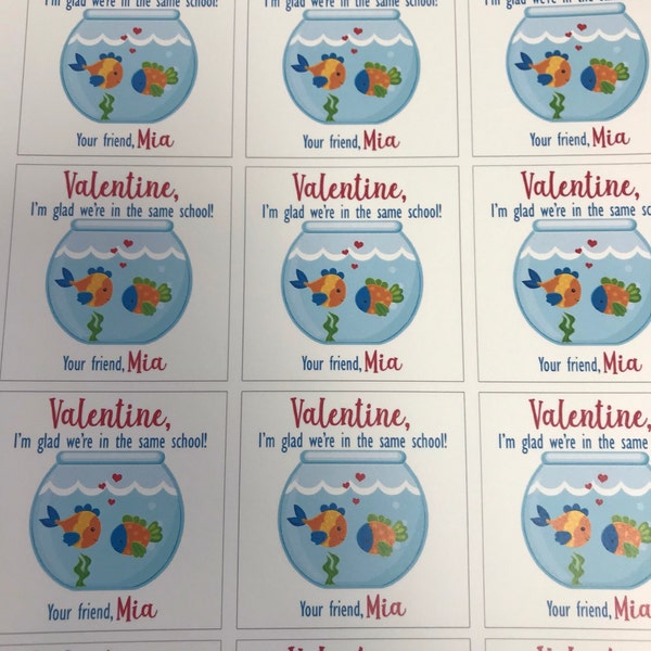 Goldfish Valentine, Printable Fishing Valentine, Noncandy Valentine ...