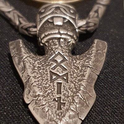 Viking Necklace Odin's Spear Gungnir With Valknut Norse Pendant Gift ...