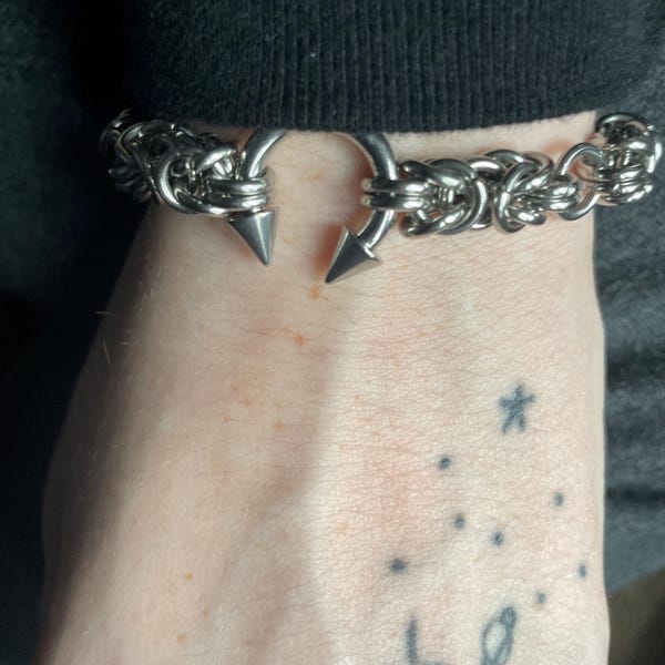 PIERCED 2 BRACELET - Stainless Steel Chainmaille Goth Alternative ...