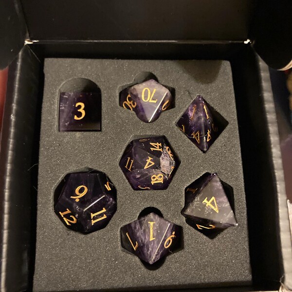 Natural Stone Dnd Full Dice Set Tiger Eye Dnd Dice Set Sorcerer ...