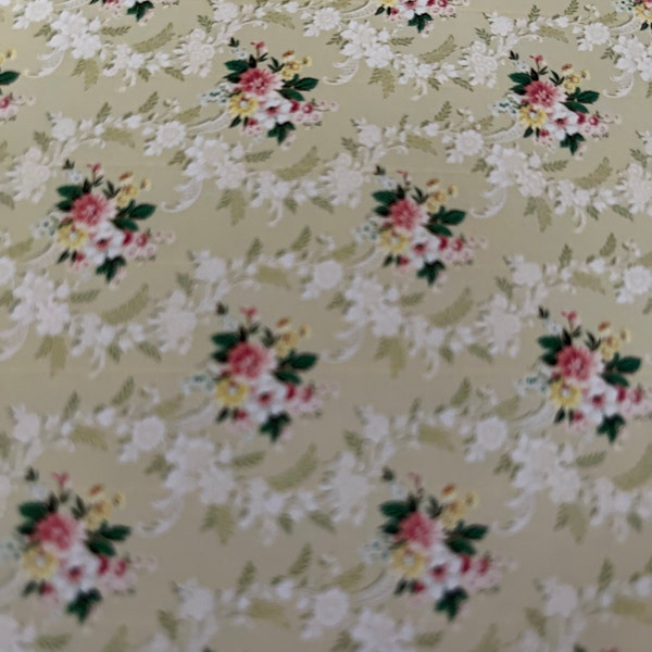 Wall Paper for Dollhouse Collection VICTORIAN FLOWERS. Digital Download ...