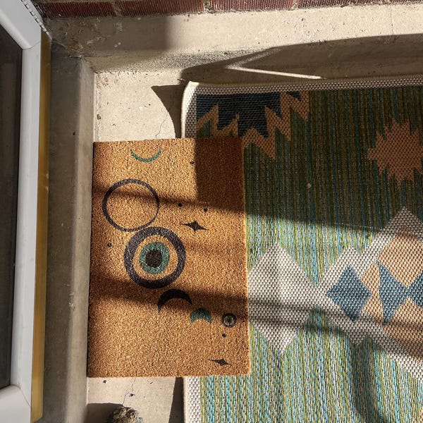 Retro Cat Doormat, Mid Century Modern Cat Mat, Colorful Cat Lover Gift ...