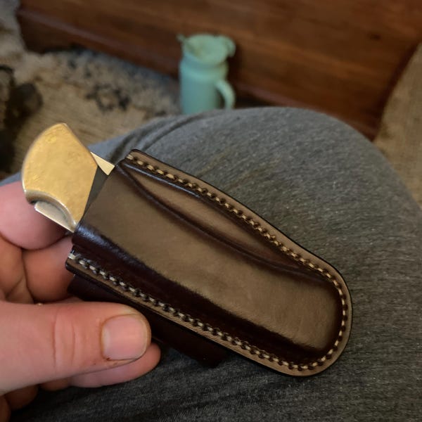 Vertical and Horizontal Leather Sheath for Buck 110 Folding Hunter ...