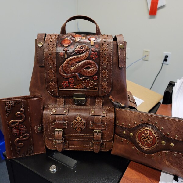 Fox Womens Leather Backpack Boho Backpack Leather Backpack Purse Women ...