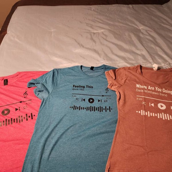 Custom Music Tee, Custom Song Name and Artist Name Shirt, Favorite Song ...