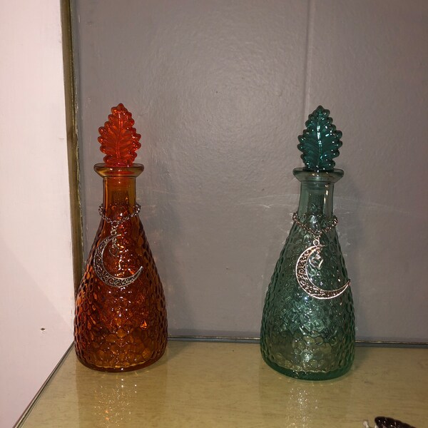 Hekate's Key, Moon Water Bottle, Evil Eye Charm, Full Moon Water Jar ...