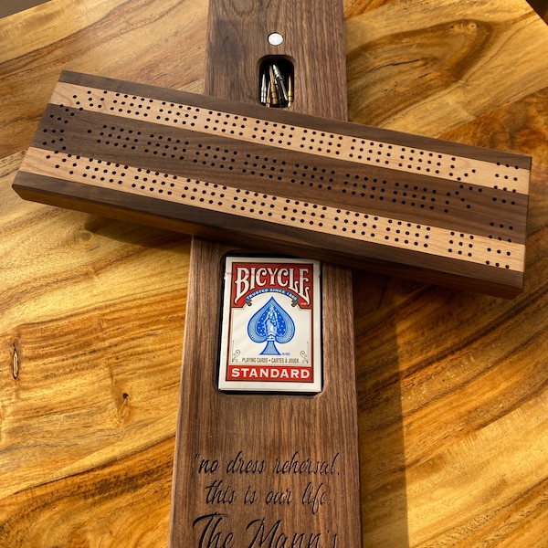 Personalized Cribbage Board - Crib Board With Custom Engraving - Card ...