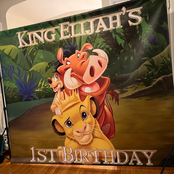 Lion King Birthday Backdrop Banner- Simba Backdrop Banner- Lion King ...