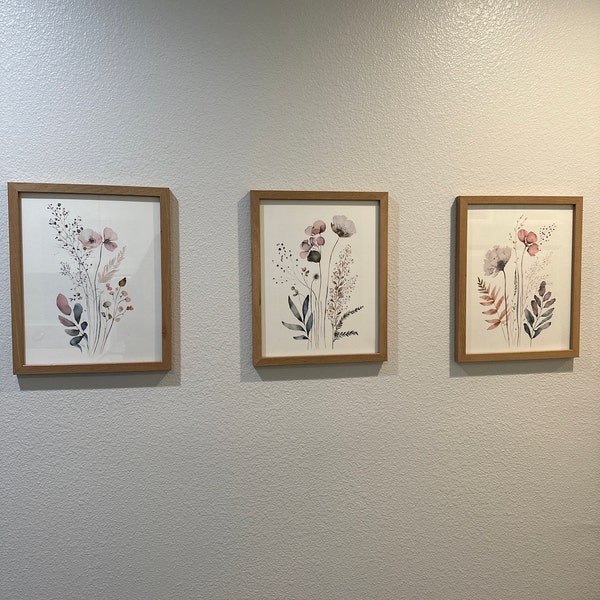 Wildflower Home Decor Wall Art for Living Room Wild Floral Artwork Set ...