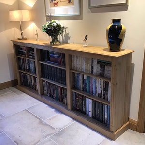 Solid Pine 8ft Tall Bookcase, Adjustable Display heavy Duty Library ...