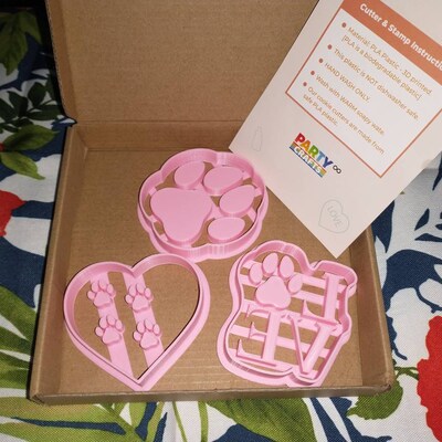 Dog Paw Set Cookie Cutter Dog Birthday Cookie Cutter Dog Paw Set Set ...