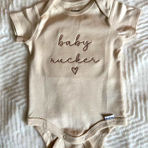 Embroidered First Grandbaby EST Year Bodysuit, Grandparents Pregnancy ...