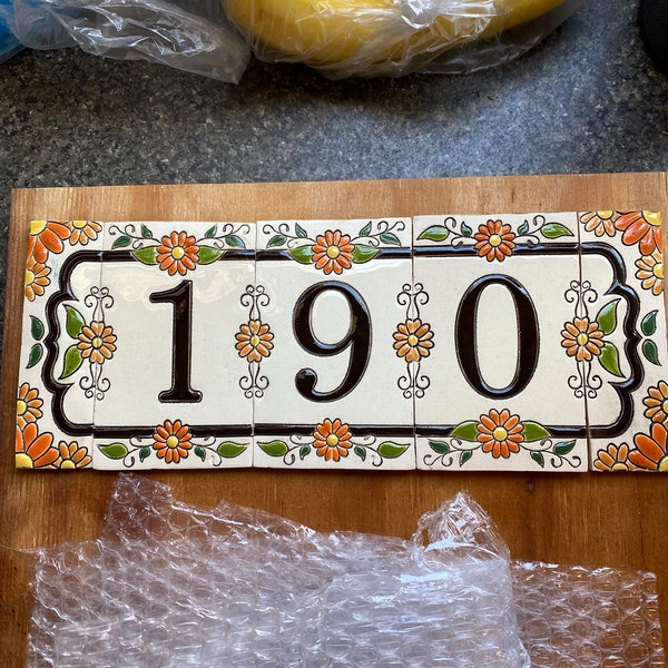 Handmade Ceramic House Number Tiles MARIGOLD - Large Size - Etsy