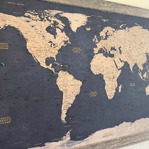 Buy Large World Map Push Pin Executive Style 24x36 or 24x16 Customized ...