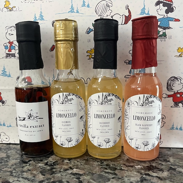 Botanical Limoncello + Liqueur Labels • Custom • Water and Oil ...