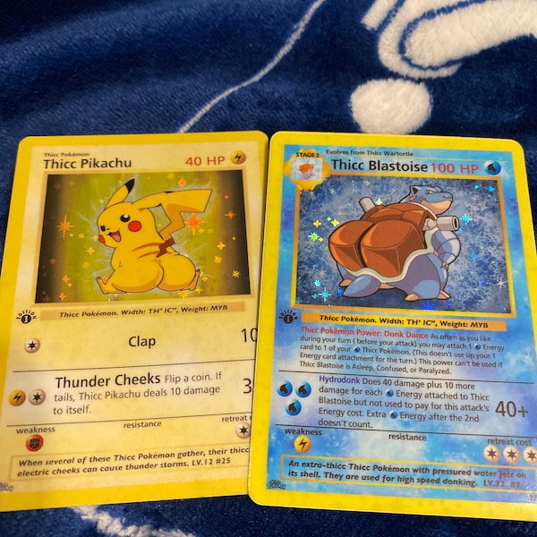 Custom-made Thicc Pikachu Card - Etsy