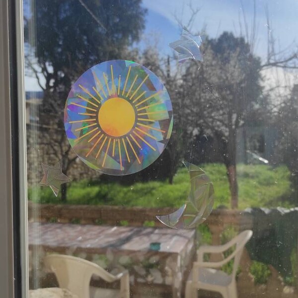 Suncatcher Sticker *yellow Sun* - Etsy