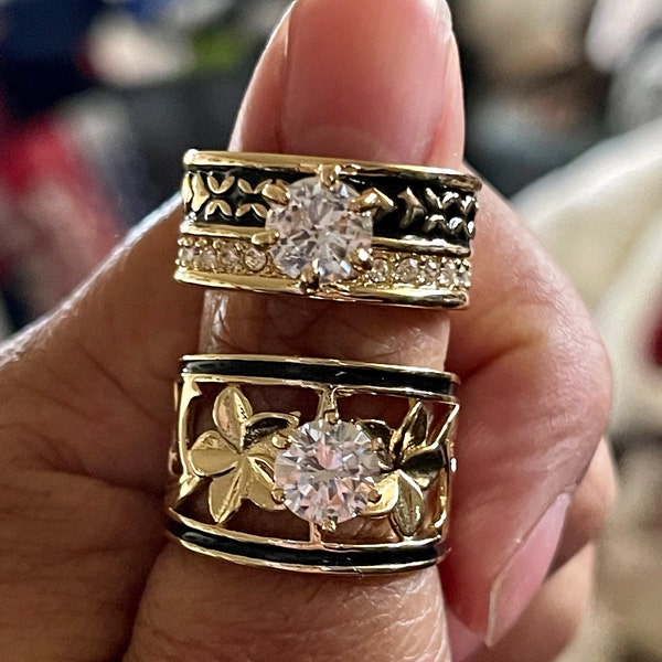 10mm Polynesian Tribal Hawaiian Hamilton Gold Ring With CZ - Etsy