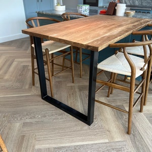 2 'H' Design Box Section Retro Industrial Steel Metal Dining Table ...
