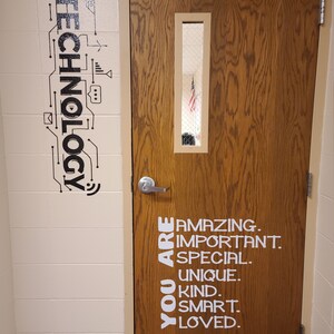 You Are Positive Affirmations Classroom Door Vinyl Wall Decal School ...