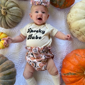 Golden June Halloween Bummies//baby Girl Spooky Halloween - Etsy