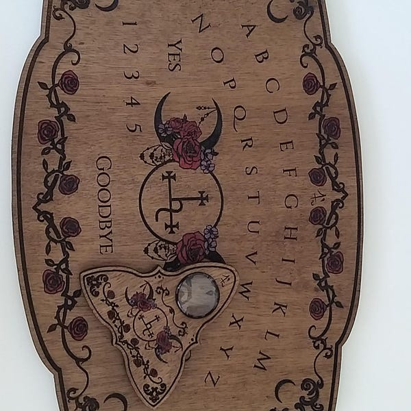 Divination Board With Moth, Flowers and Lilith the Black Moon Symbol ...