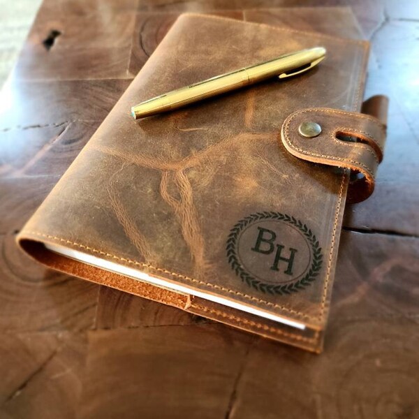 Personalized Leather Sketchbook Cover, Leather Journal Custom Notebook ...