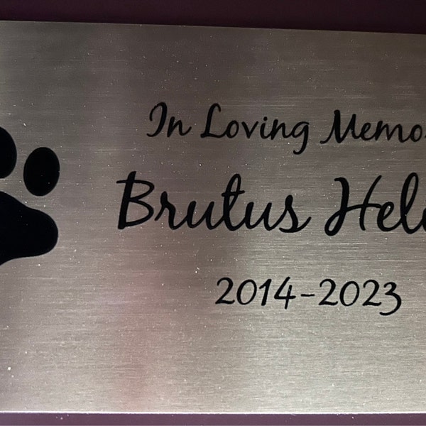 Pet Memorial Urn Plate - Custom Memorial Plate - Personalized Dog Metal ...