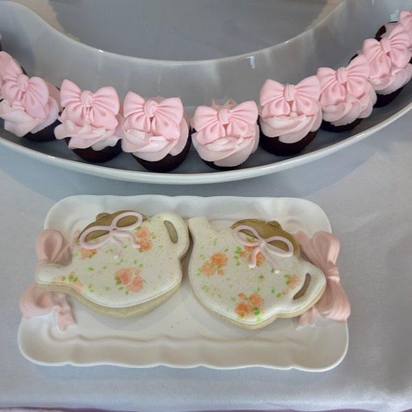 Pink Bow Tray, Jewelry Dish, Bow Ring Holder, Trinket Dishes, Bow Decor ...