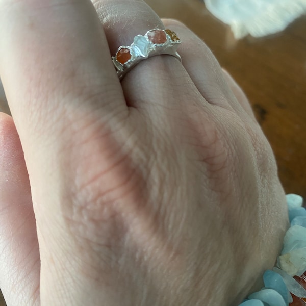 Happiness Stone Ring - Raw Crystal Jewelry - Stones for Joy - Etsy