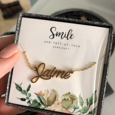 Custom Name Necklace, Sam Nameplate Necklace, Personalized Letter Name ...