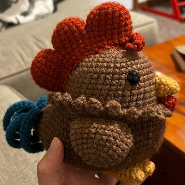 Crochet Chicken Pattern, Amigurumi Chicken Pattern, Andre the Rooster Pattern by Erinmaycrochet ...