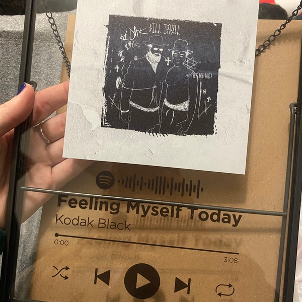 Custom Couple Music Glass Frame, Custom Song Frame Best Friend Song ...