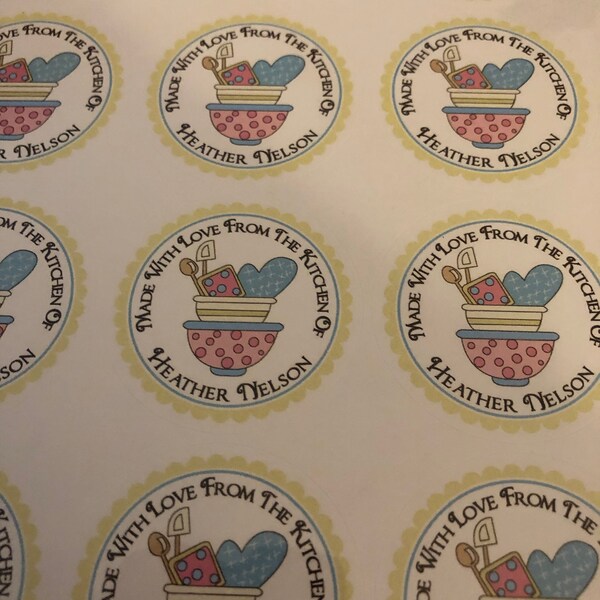 Kitchen Stickers, Baking Stickers, Personalized Kitchen Stickers ...