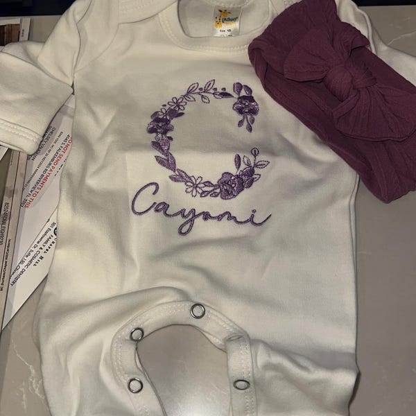 Personalized Baby Romper, Embroidery Baby Girl Coming Home Outfit ...